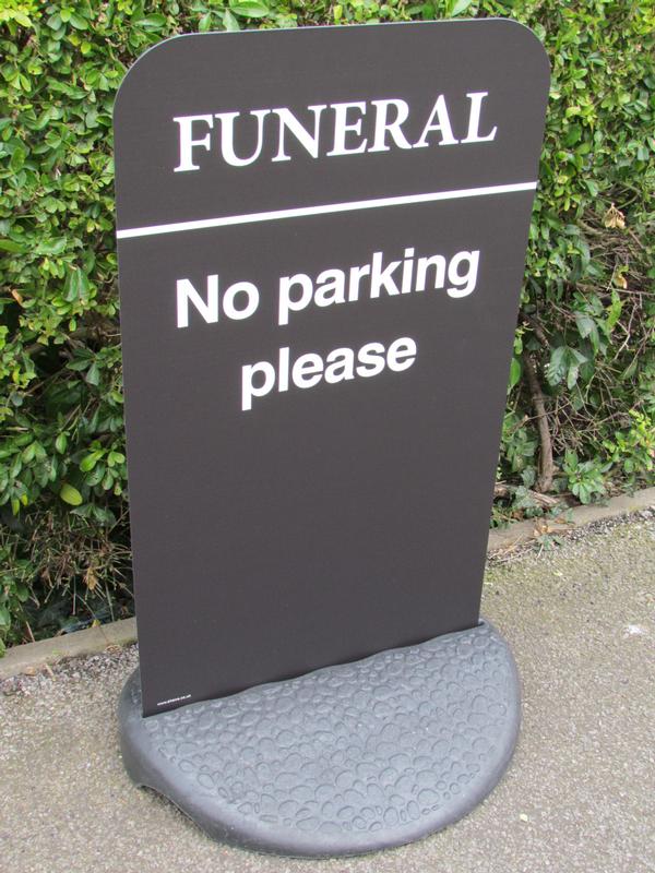 Funeral 'No Parking Please' Sign | FSI-001 | Shaw's Funeral Products