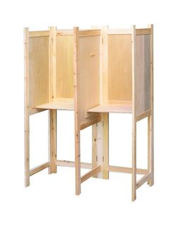 Double wooden voting screen | VSD | Shaw's Election Supplies